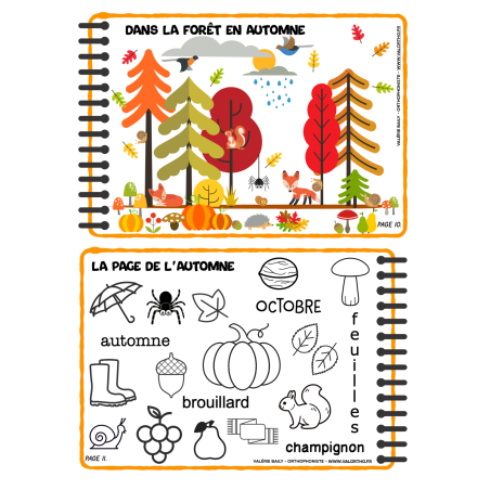 Mon livre d'exercices sur l'automne